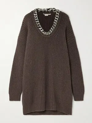 Stella McCartney Falabella Chain-embellished Wool Sweater