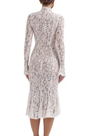 House Of Cb Sophia Lace Midi Dress - Ivory | Editorialist