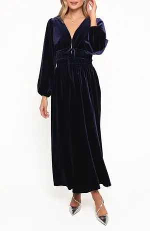 Long Sleeve Velvet Maxi Dresses