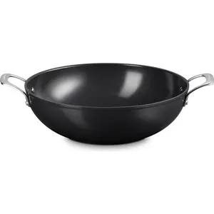 LE CREUSET Essential Nonstick Ceramic Wok - Black Silver