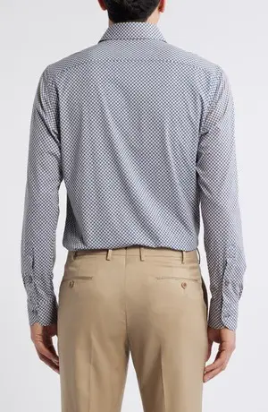 Zanella Tile Neat Knit Cotton Blend Dress Shirt