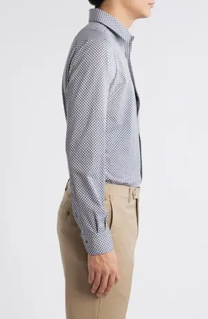 Zanella Tile Neat Knit Cotton Blend Dress Shirt