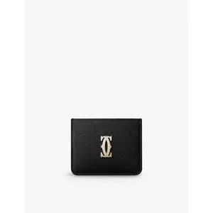 CARTIER C De Leather Card Holder - Black