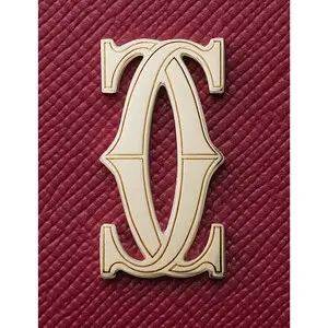 Cartier C De Leather Card Holder - Cherry
