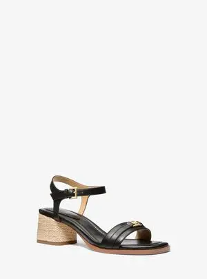 Michael Kors Mandy Leather Sandals - Black