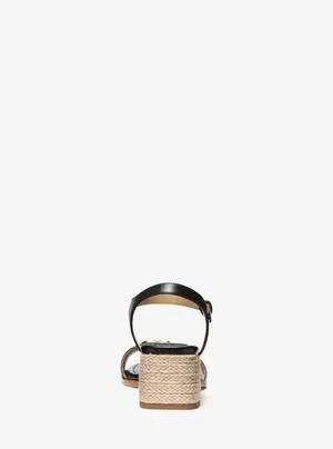 Michael Kors Mandy Leather Block Heel Sandal