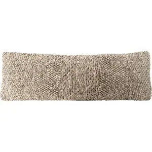 Anaya Textured Handwoven Pillow With Down Insert - Taupe