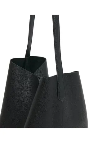 MANSUR GAVRIEL Maxi Everyday Cabas Leather Tote - Black