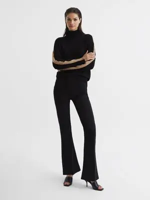 REISS Nova Colourblock Knitted Roll Neck Jumper