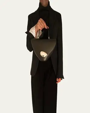 ESHA SONI Orb Leather Top Handle Bag - Black
