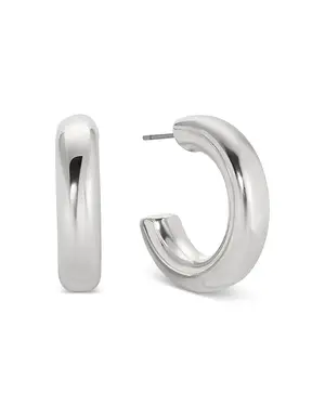 Ettika Classic Hoop Earrings - Silver