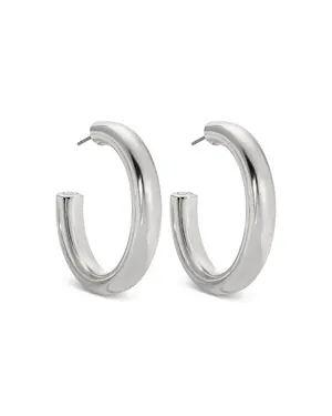 Ettika Classic Hoop Earrings - Silver