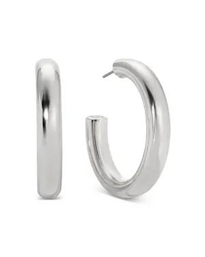 Ettika Classic Hoop Earrings - Silver