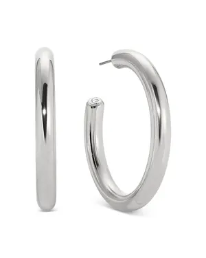 Ettika Large Hoop Earrings - Silver