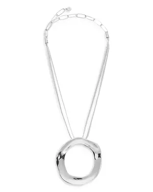 Ettika Open Circle Pendant Necklace - Silver