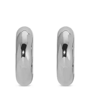 Ettika Mini Thick Classic Hoop Earrings Silver