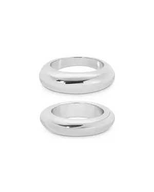 Ettika Dome Ring Set - Silver