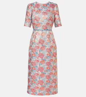 MARKARIAN Metallic Brocade Cocktail Dress