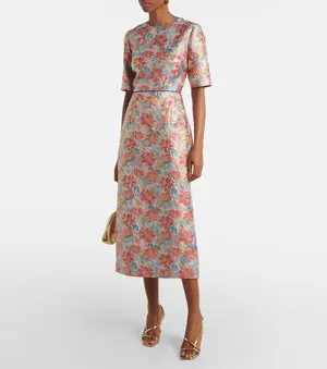 MARKARIAN Metallic Brocade Cocktail Dress