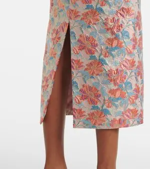 MARKARIAN Metallic Brocade Cocktail Dress