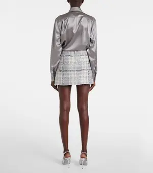 Dolce & Gabbana Checked Low-rise Lamé Tweed Miniskirt