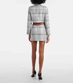 Dolce & Gabbana Checked Low-rise Lamé Tweed Miniskirt