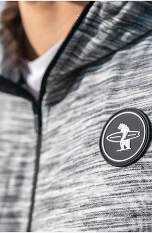 EVERYDAY CALIFORNIA Palisade Zip Up Jacket - White Fleck