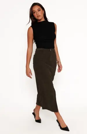 PETAL & PUP Myra Corduroy Midi Skirt