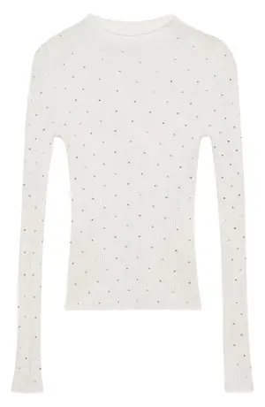 Mango Rhinestone Detail Rib Sweater