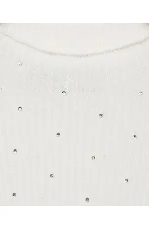 Mango Rhinestone Detail Rib Sweater