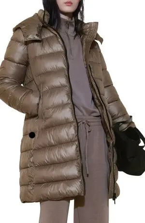 Mango Water Repellent Hooded Quilted Coat