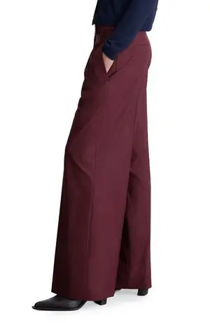 Mango Pleated Wide Leg Trousers