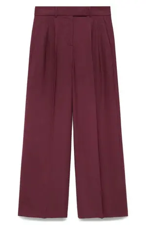 Mango Pleated Wide Leg Trousers