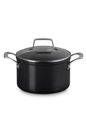LE CREUSET Essential Nonstick Ceramic Stockpot With Glass Lid - Black