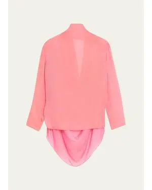 Giorgio Armani Iridescent Chiffon Backless Tunic - Solid Light/pastel P