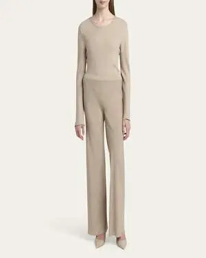 Giorgio Armani Triple Silk Georgette Trousers