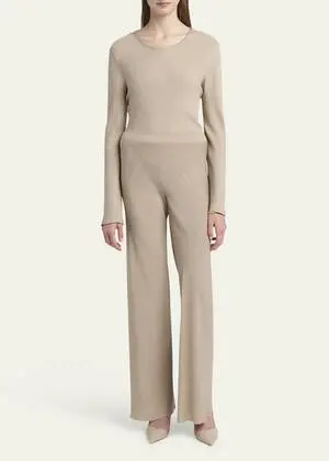 Giorgio Armani Triple Silk Georgette Trousers