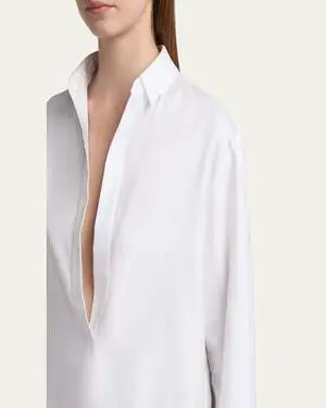 Giorgio Armani Cotton Twill Tunic Blouse