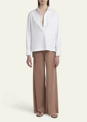 Giorgio Armani Cotton Twill Tunic Blouse