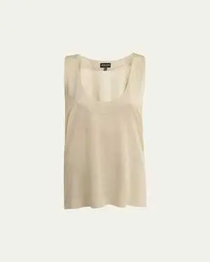 Giorgio Armani Chain-necklace Viscose Tank Top - Gold