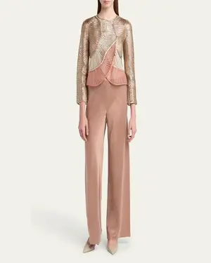 Giorgio Armani Metallic Soutache Leather Jacket