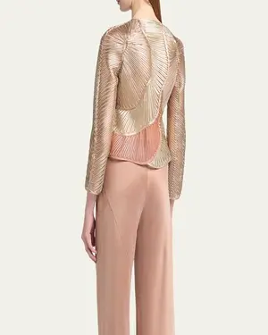 Giorgio Armani Metallic Soutache Leather Jacket