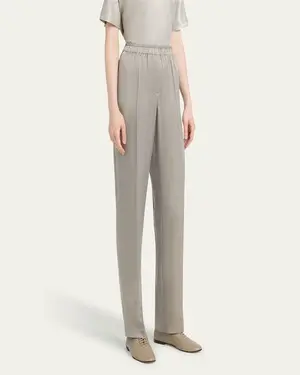 Giorgio Armani Micro Jacquard Pull-on Trousers