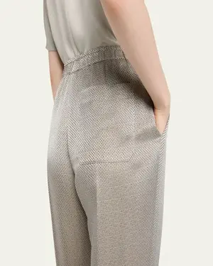 Giorgio Armani Micro Jacquard Pull-on Trousers