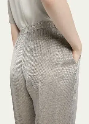 Giorgio Armani Micro Jacquard Pull-on Trousers