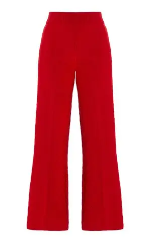 HIGH SPORT Harry Cotton-blend Knit Cropped Wide-leg Pants - Red