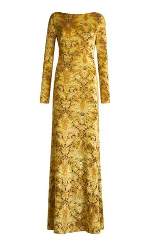Etro Printed Jersey Maxi Dress - Yellow