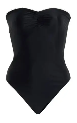 MARE PERPETUA Embellished Bandeau One Piece Swimsuit - Black