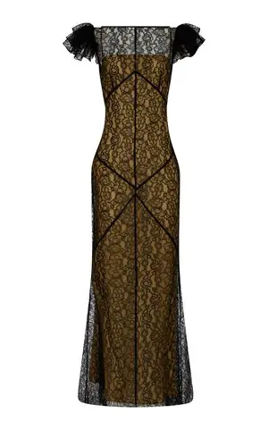 DE LA VALI Nephele Lace Gown - Black
