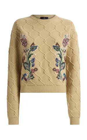 ETRO Embroidered Wool-Cashmere Sweater